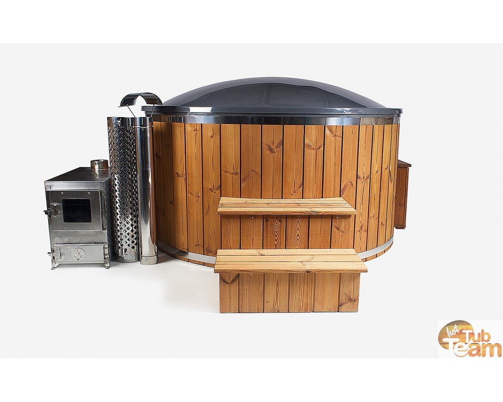 Ready to buy! Glazed wood on the comfortable hot tub